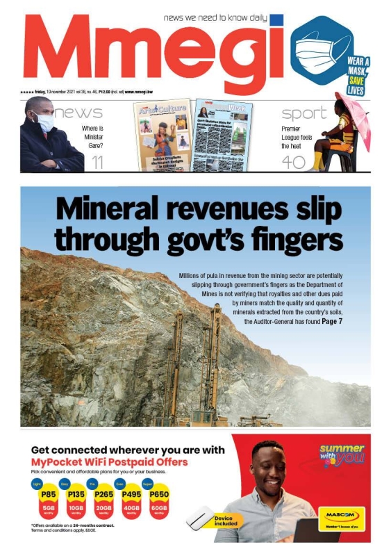 Front Pages 20211119 & 20211122 :: Mmegi Online