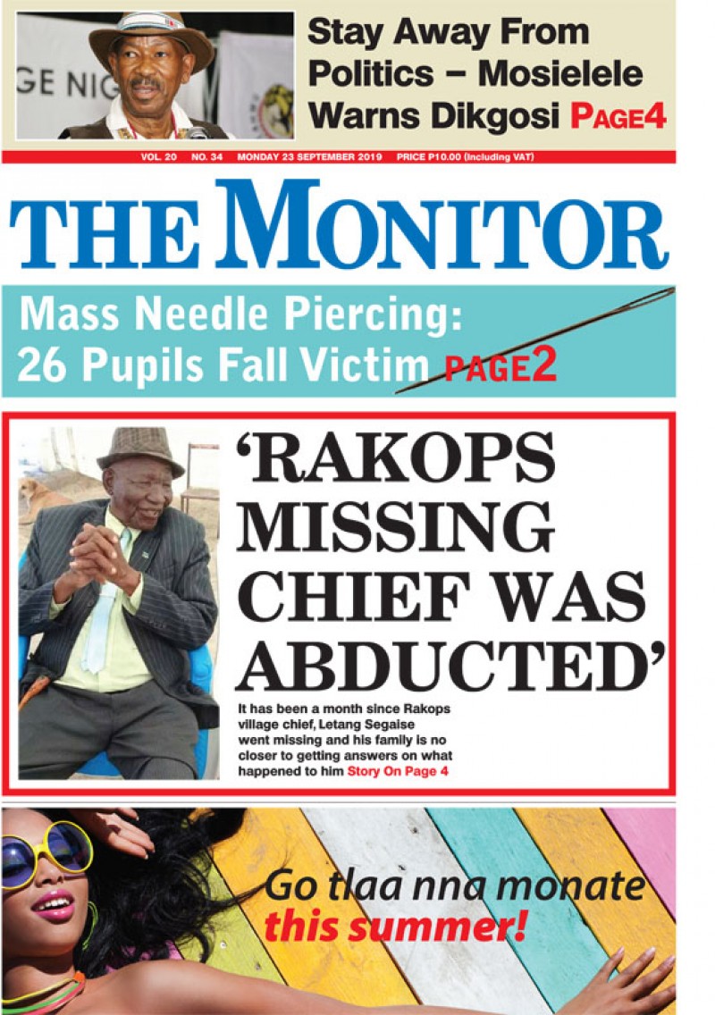 Front page this week: 'Rakops missing chief was abducted' :: Mmegi Online